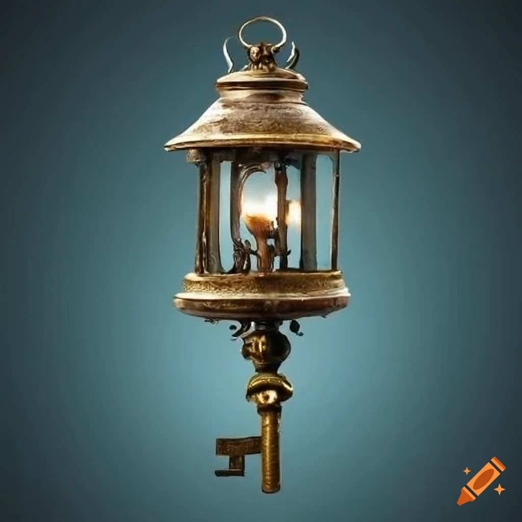 Steampunk brass lantern on Craiyon