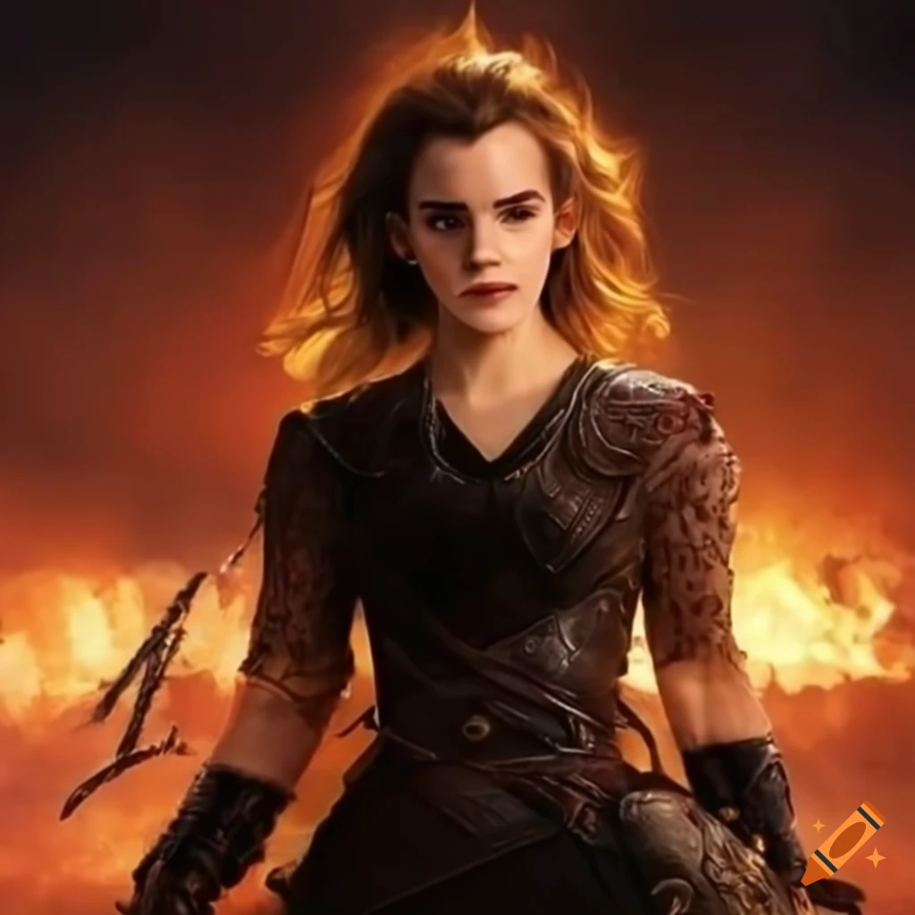 Emma Watson and Christina Hendricks in warrior costumes on Craiyon