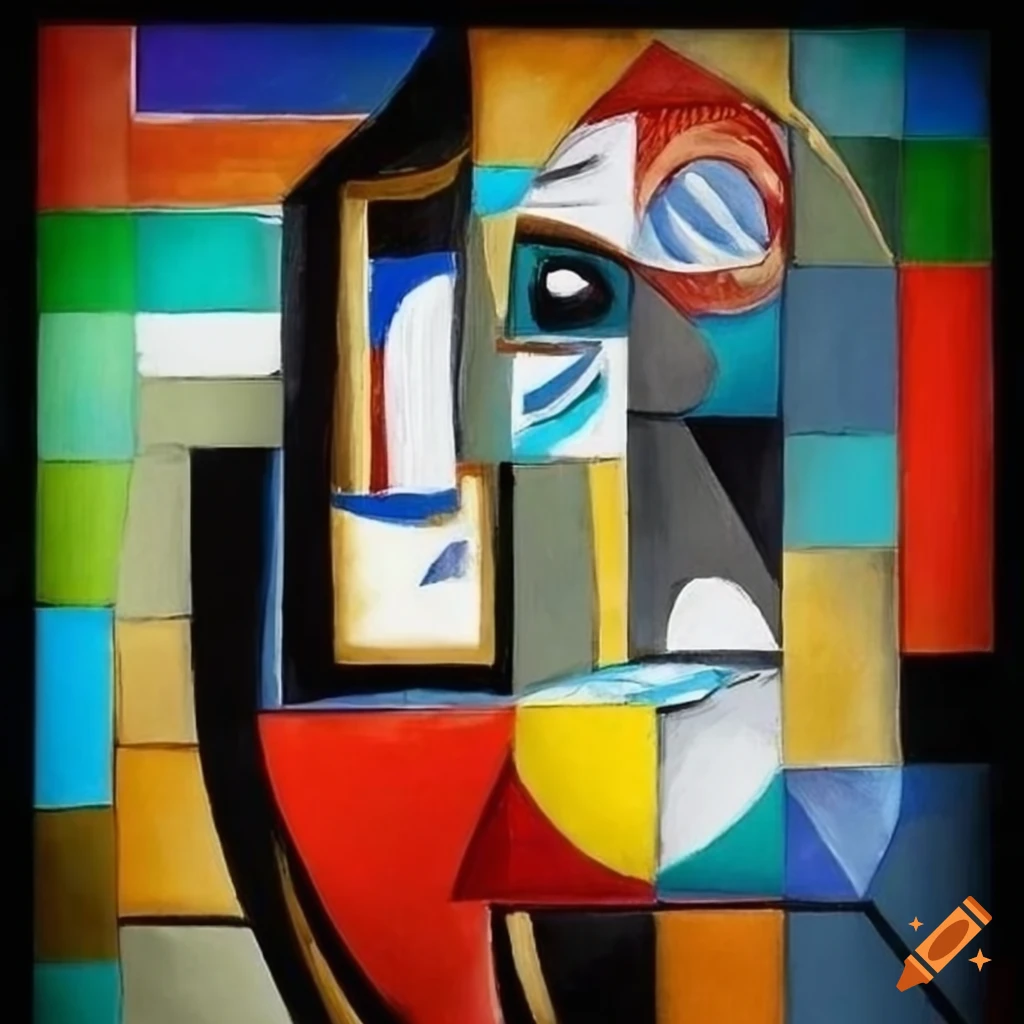 Cubist artwork with multiple perspectives on Craiyon