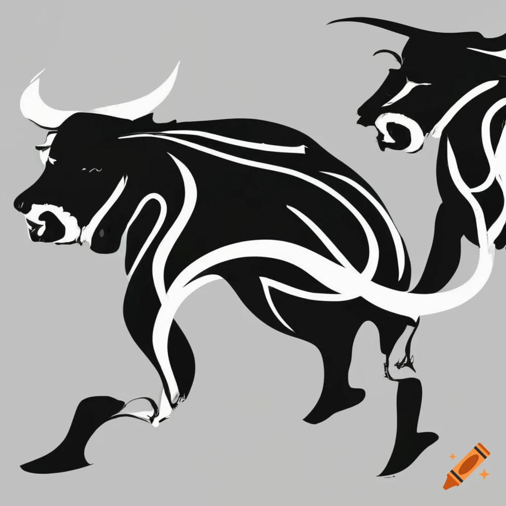 Three-headed bullock logo design running