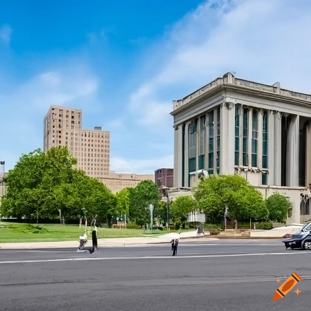 Cityscape of a plaza in columbia