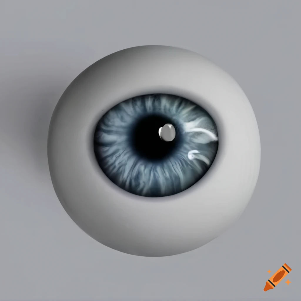 Close-up of a white human eyeball on Craiyon