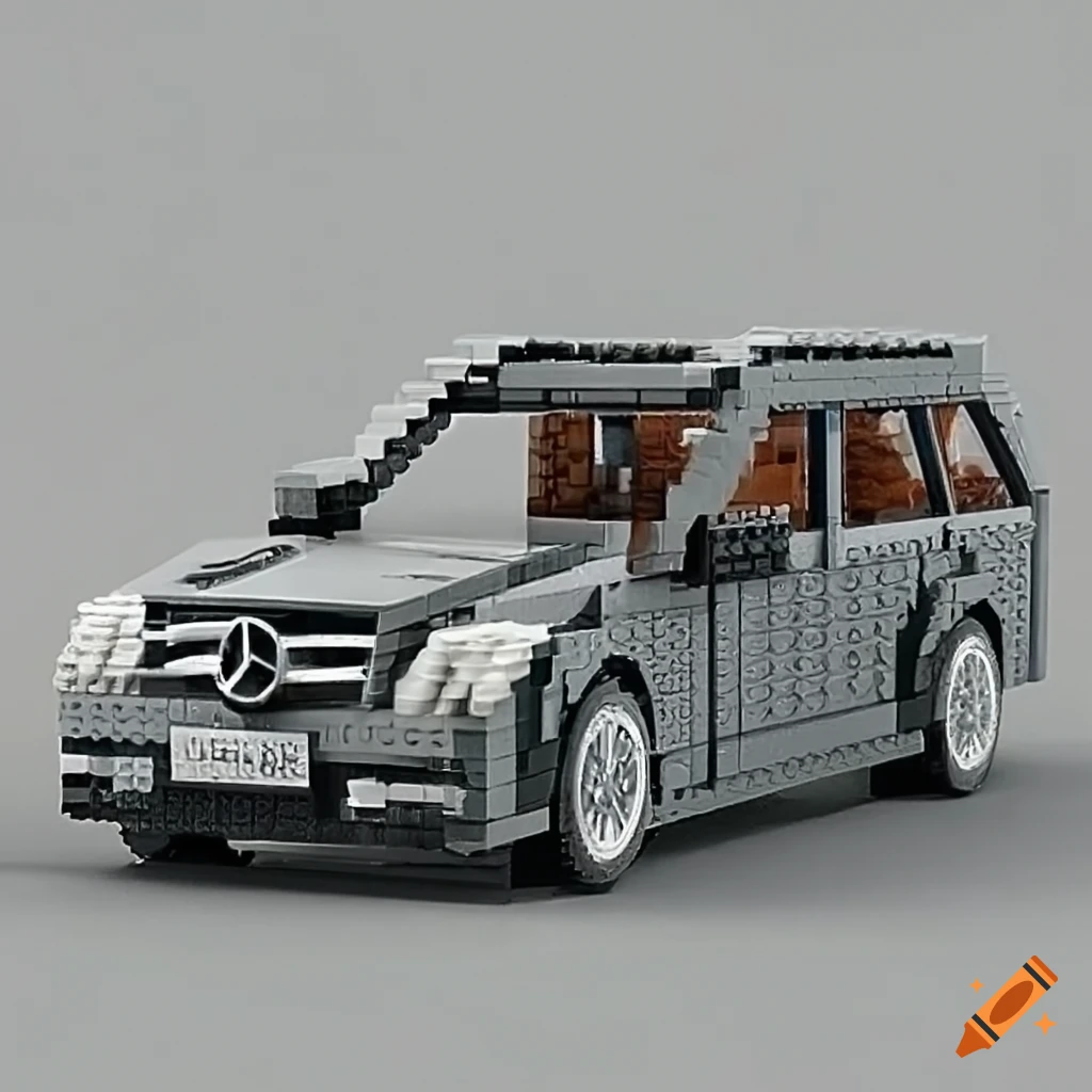 Lego model of a grey mercedes c class estate w204 on Craiyon