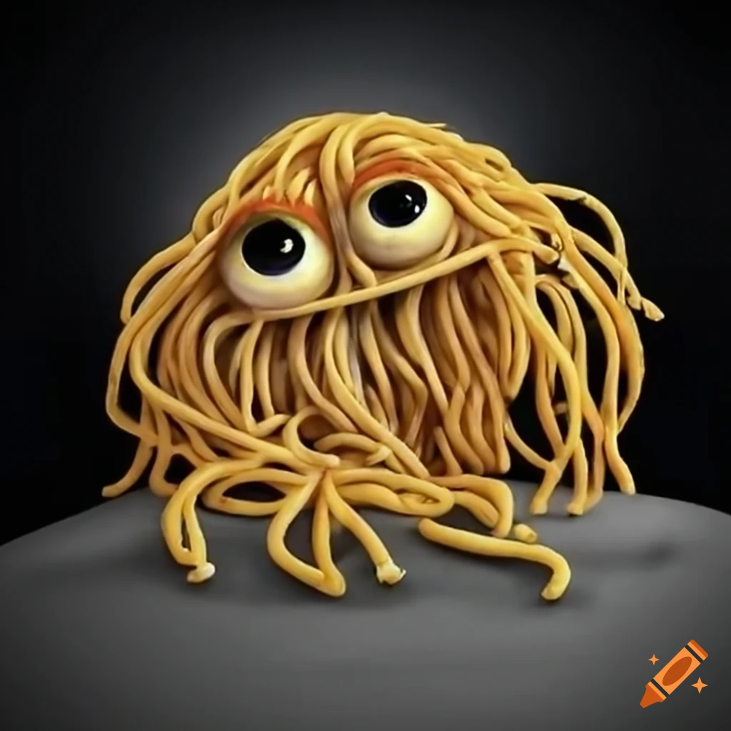 Illustration of the flying spaghetti monster