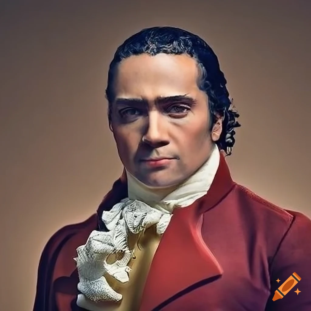 Illustration of alexander hamilton as a superhero