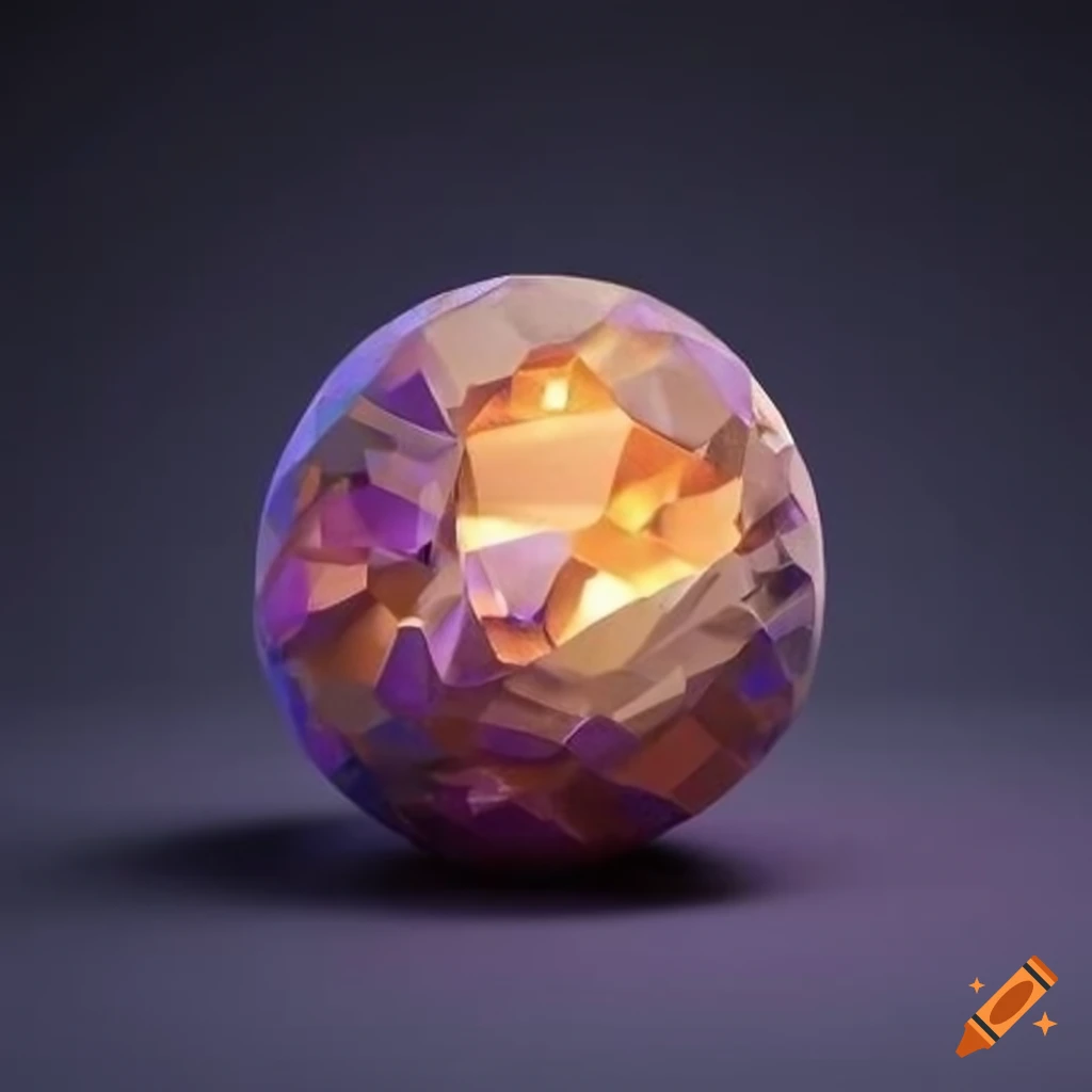 Stylized rough gemstone sphere on Craiyon