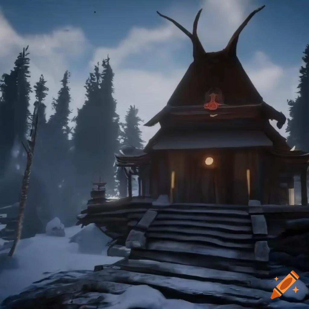 Fantasy artwork of a red-haired elf meditating in a wooden temple on ...