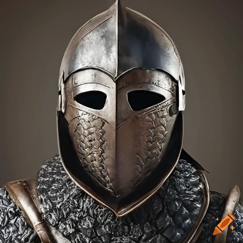 Photorealistic armored guardian with helmet