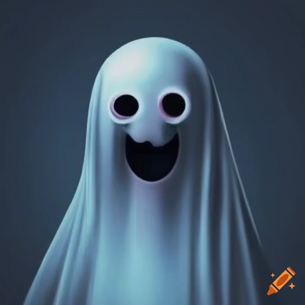 Friendly ghost illustration on Craiyon