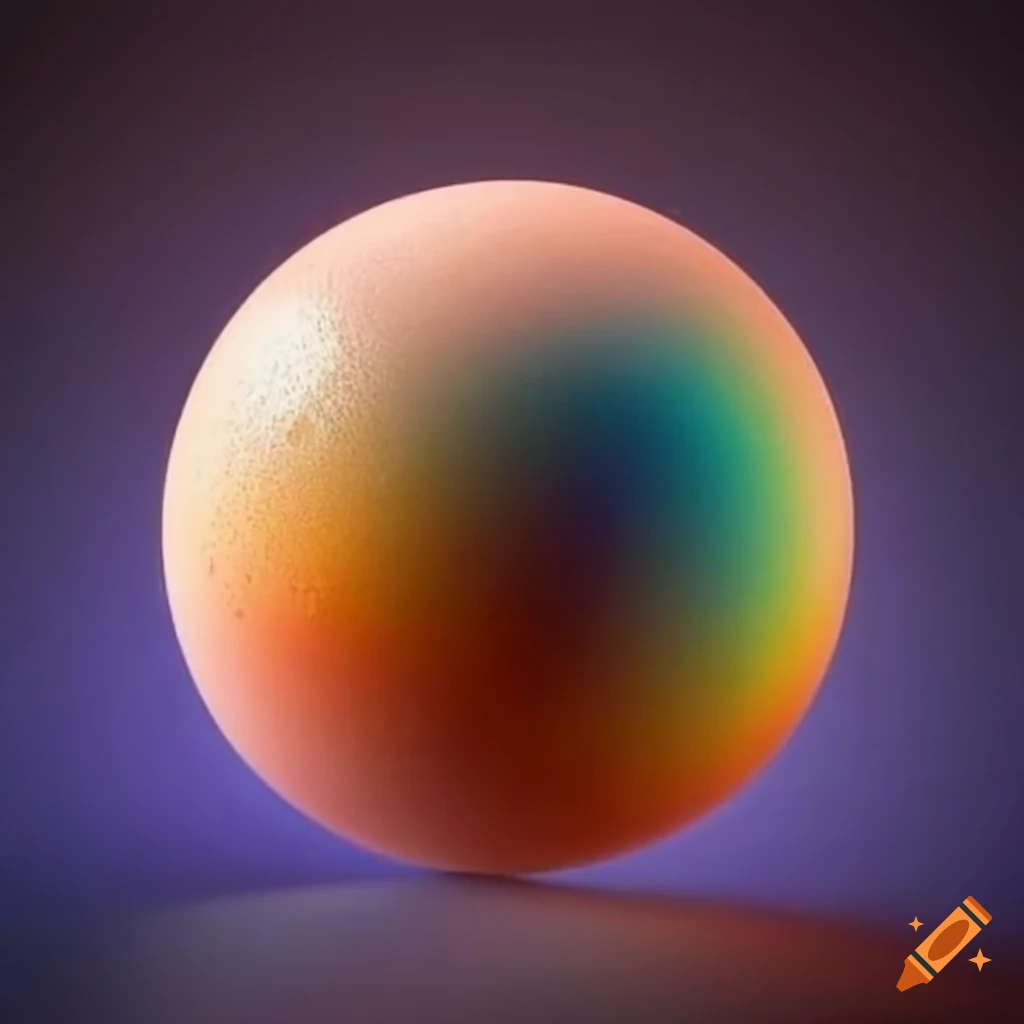 Mixed media artwork of a colorful spherical shape