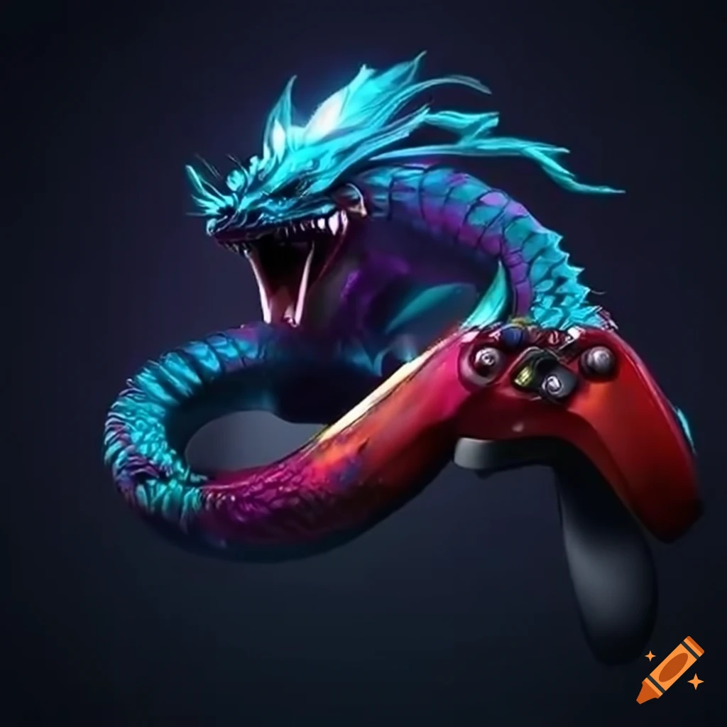 Gaming controller with dragon design