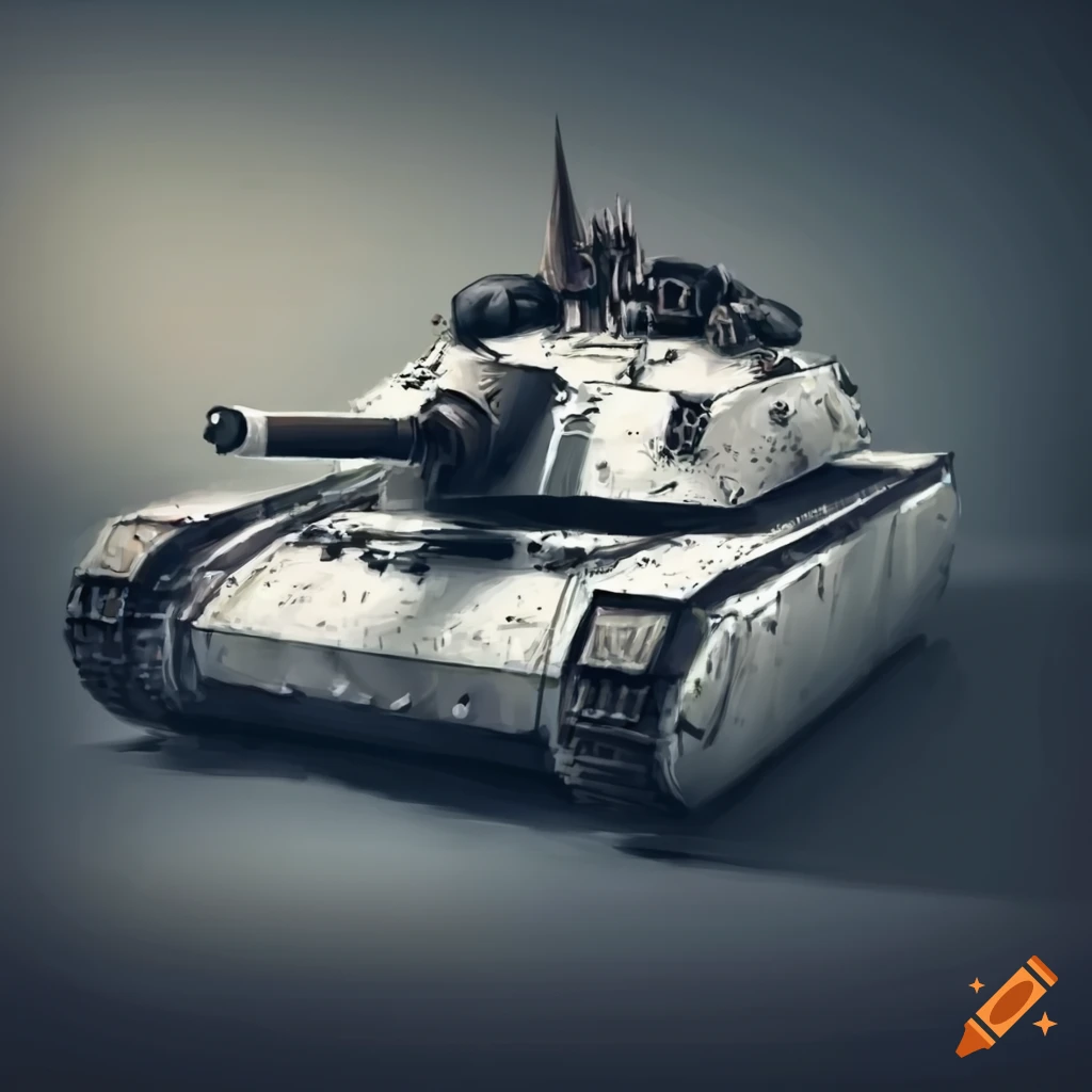 Warhammer tank in a cityscape on Craiyon