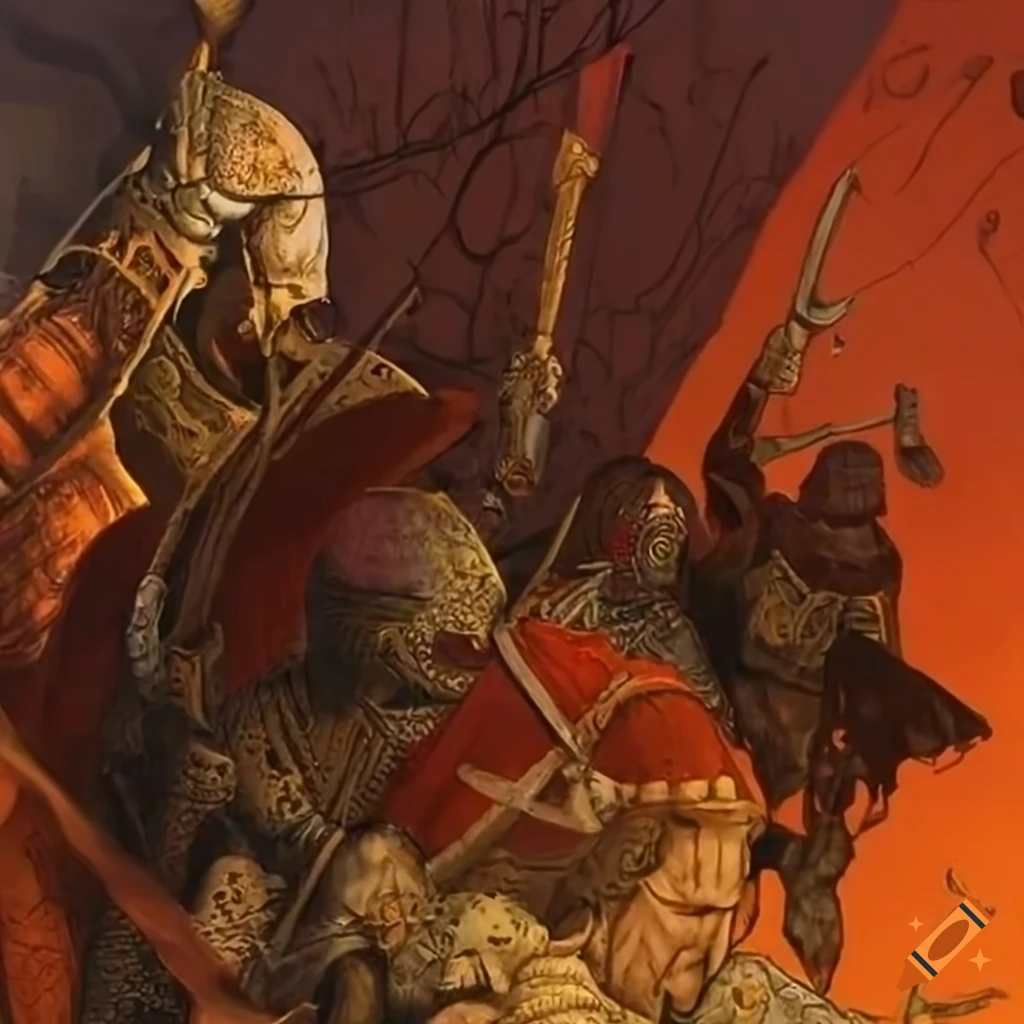 Illustration of haradrim army with mumakil on Craiyon