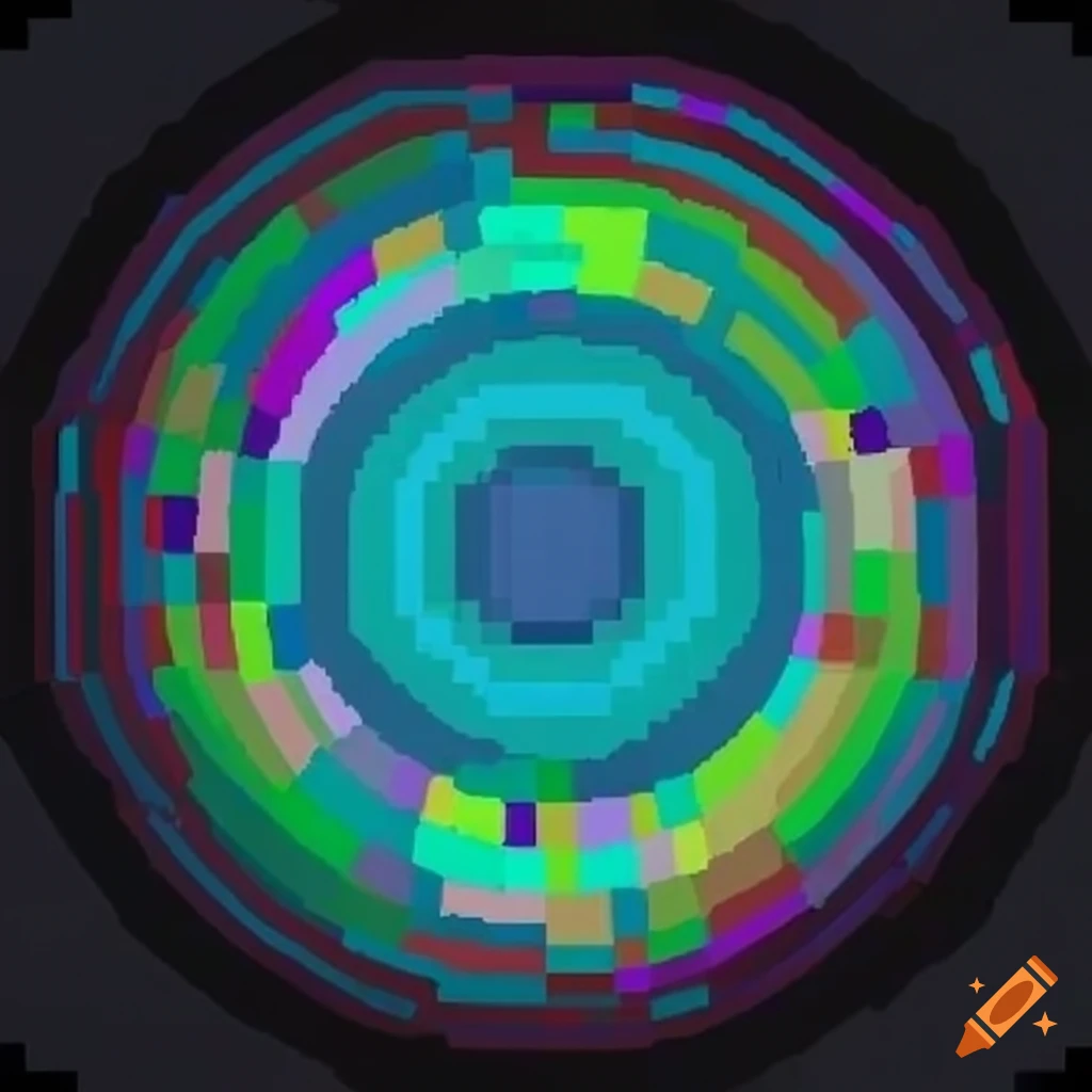 Abstract pixel art of a pixelated circle