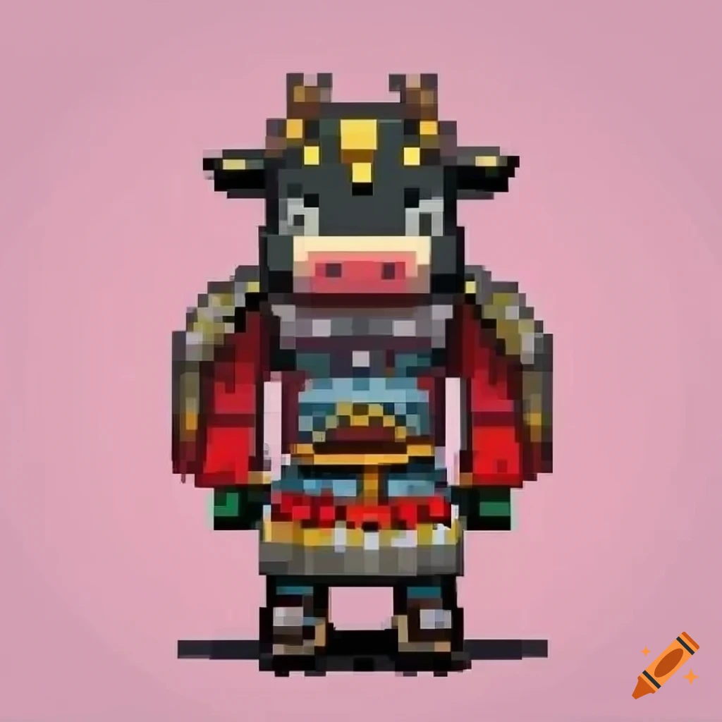 Minecraft cow in samurai armor on Craiyon