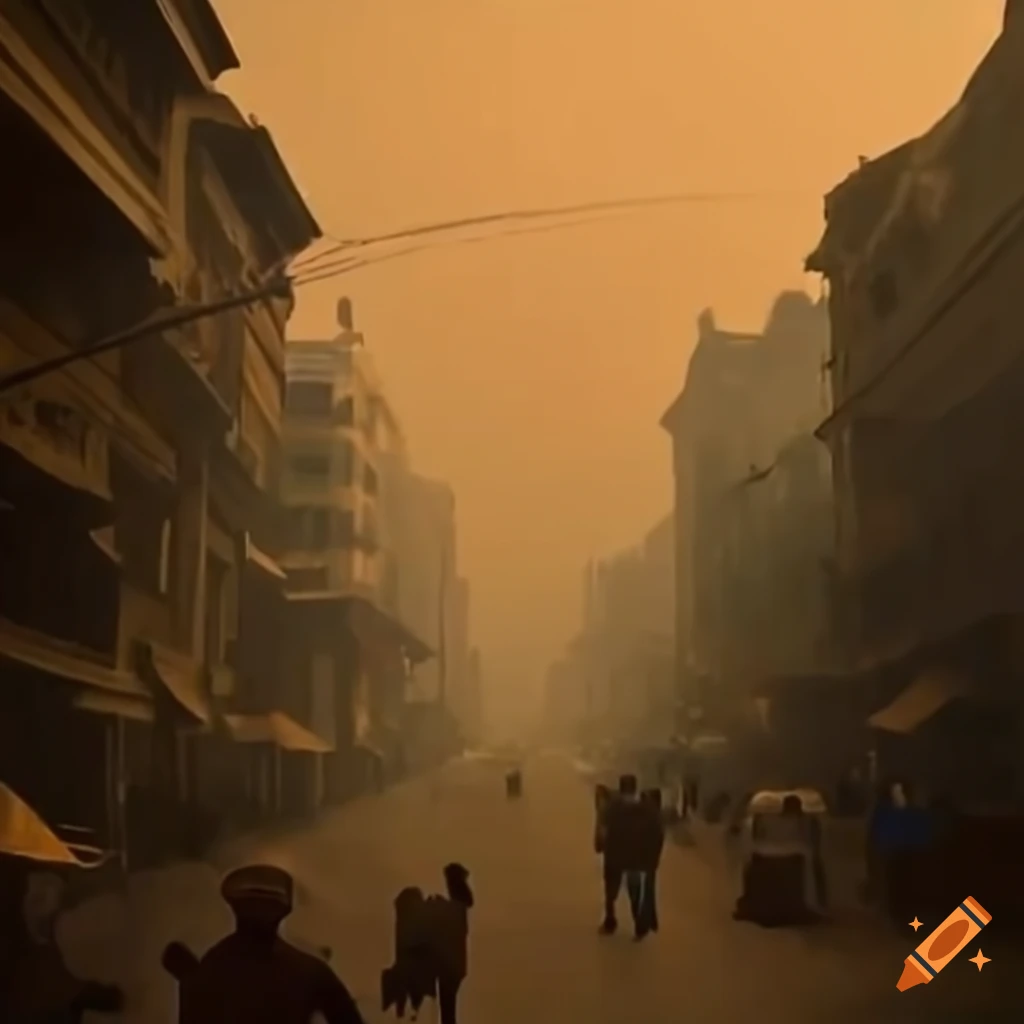 Humorous meme about smog in Lahore on Craiyon