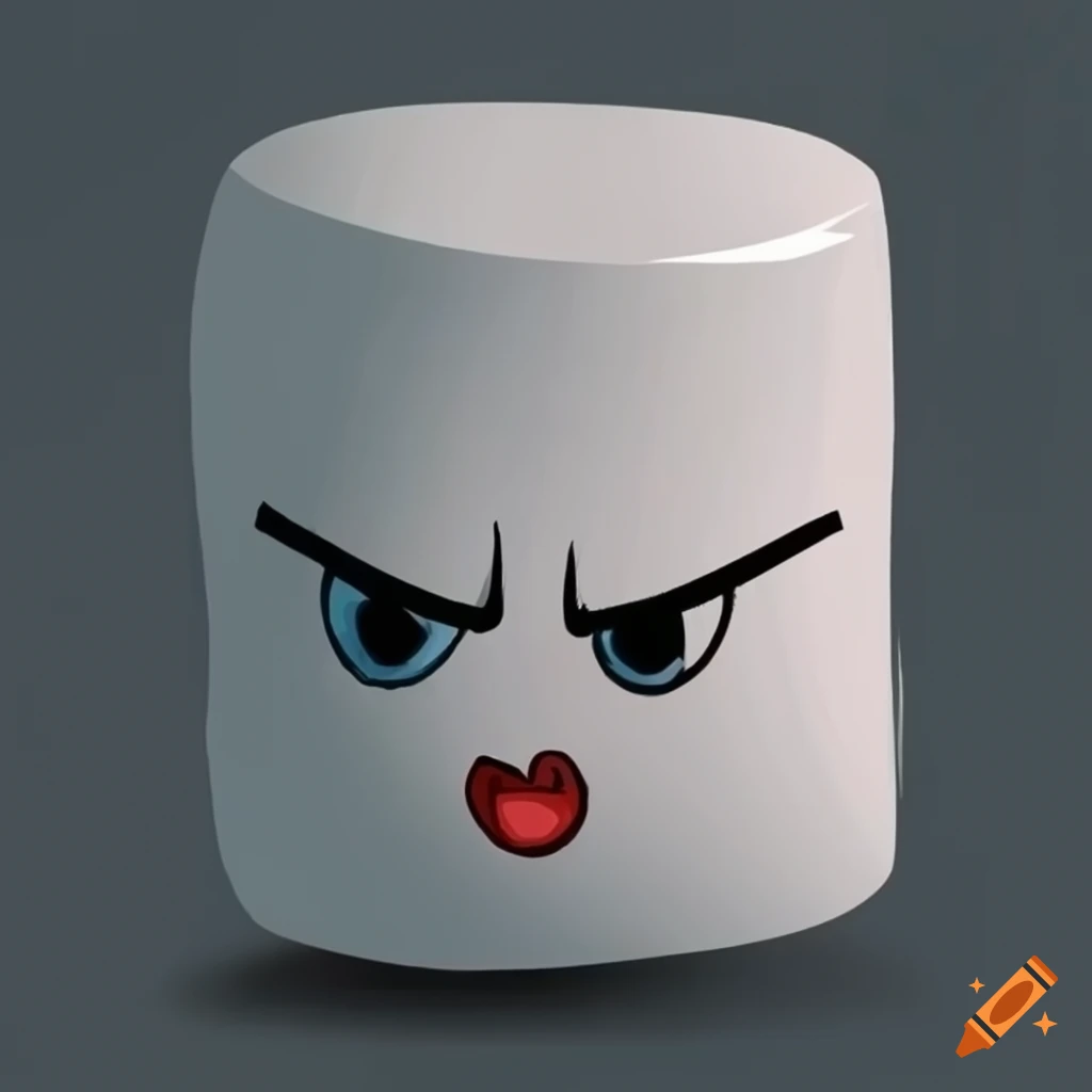 Drawing of an angry marshmallow