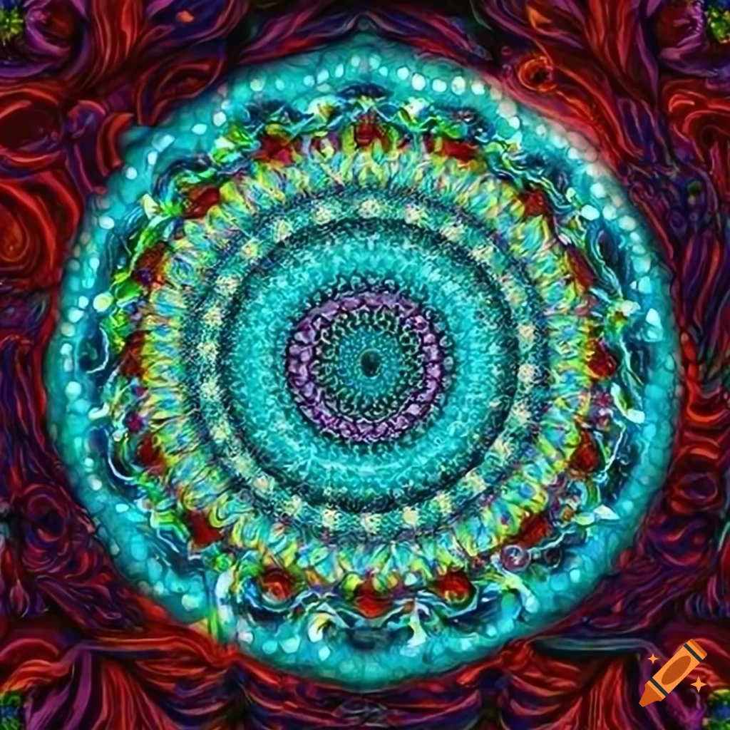 Abstract psychedelic quarter circle design