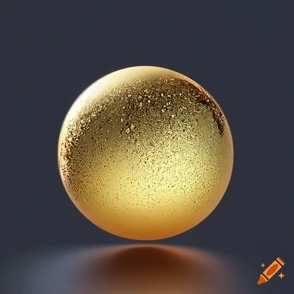 Glowing golden sphere with beautiful reflections on Craiyon