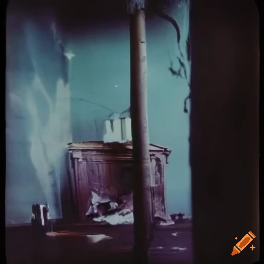 Colorful experimental photograph with damaged effect