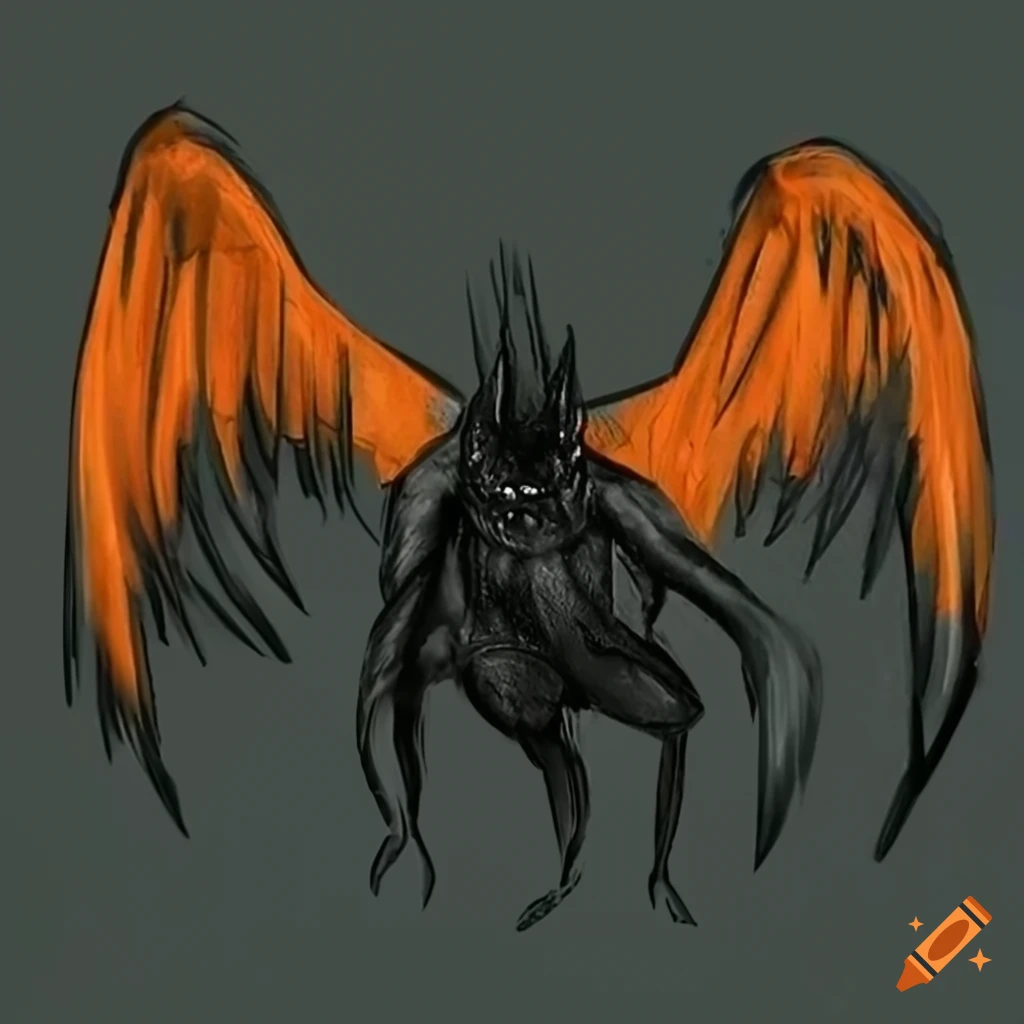 Alien monster with wings and black carapace on Craiyon