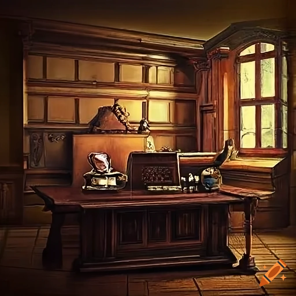 Vintage office interior on Craiyon