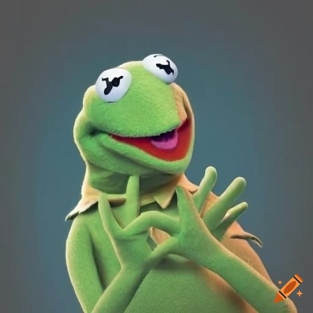 Kermit the frog with crossed fingers on Craiyon