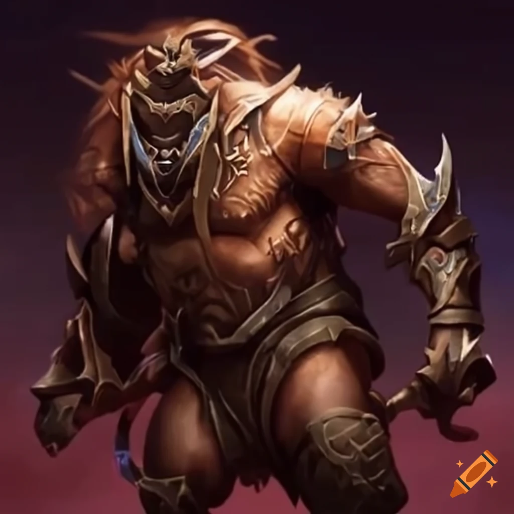 Illustration of a half-orc half-dwarf warrior on Craiyon