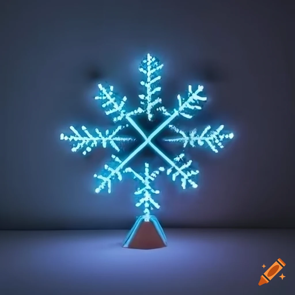 Neon snowflake-shaped message board sign on Craiyon