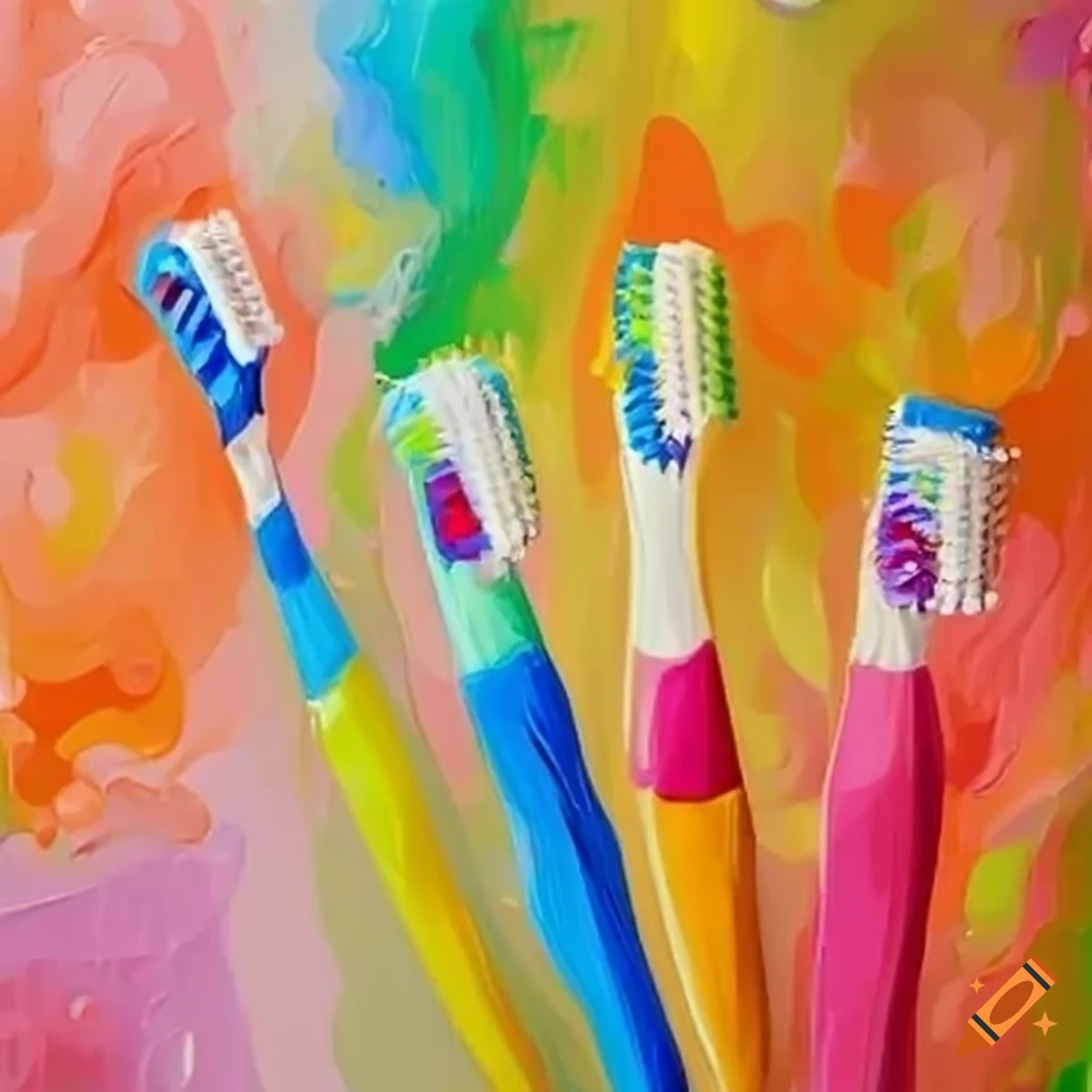 Colorful toothbrush with cartoon characters for kids