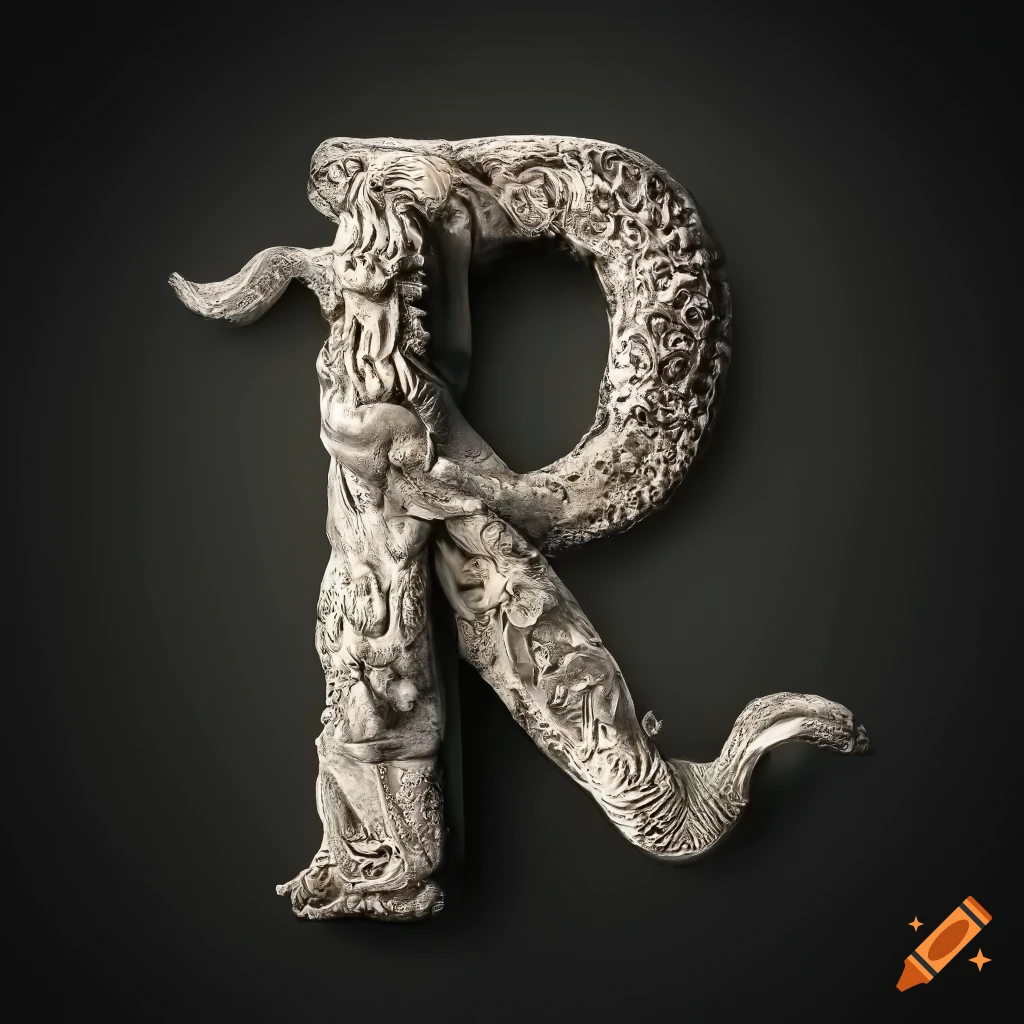 Ultra realistic stone letter A with Greek Medusa masks on Craiyon