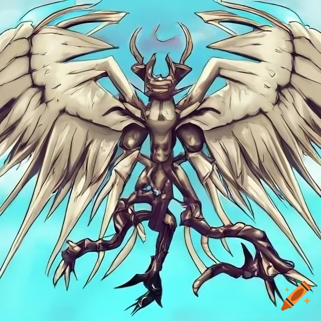 Winged imp illustration in yugioh style