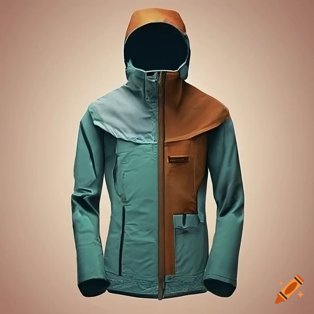 Sketch of an eco-friendly mountain hiking jacket