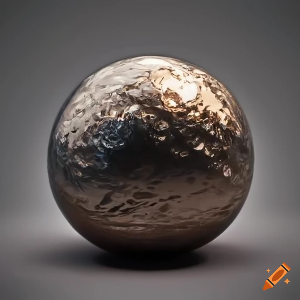 Image of a spherical ball of liquid metal on Craiyon