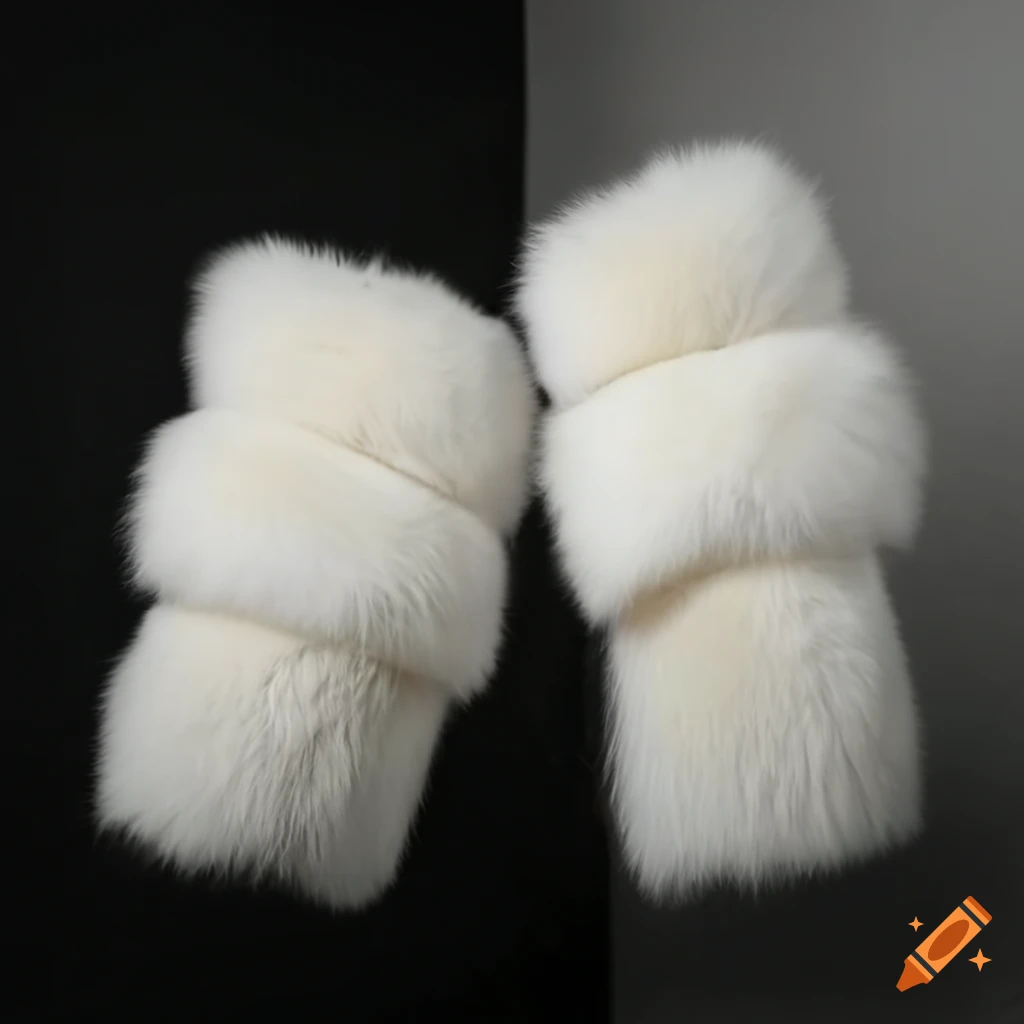 White fur cuffs