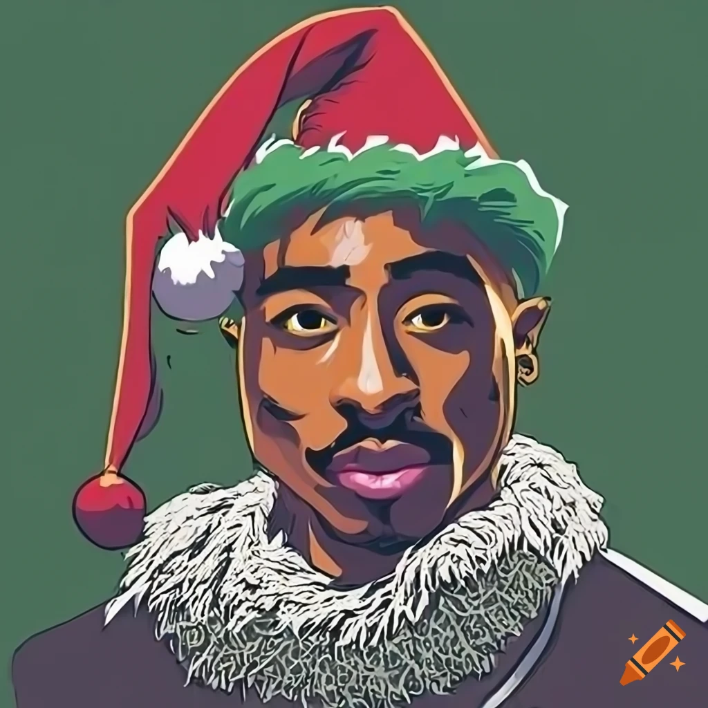 Vector art of 2pac as the christmas grinch on Craiyon