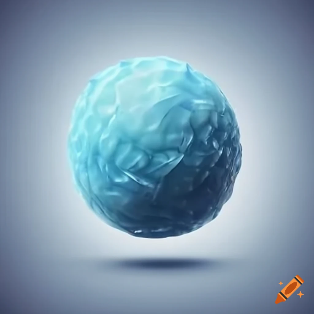 Stylized rough ice ball sculpture on Craiyon