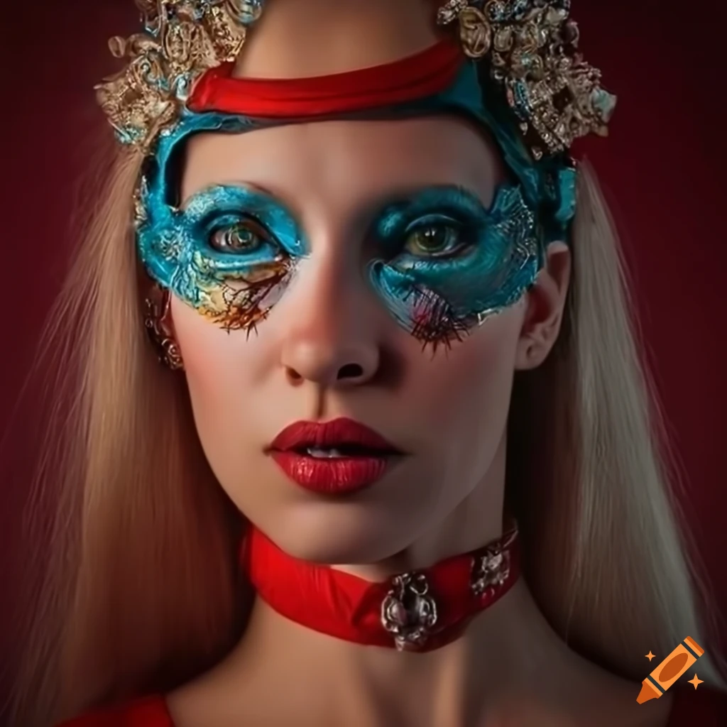 Sculpted female portrait with unique science fiction clothes on Craiyon