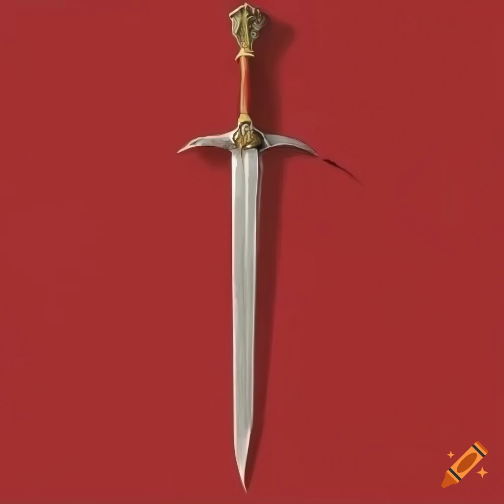 Book cover with a winged sword on Craiyon