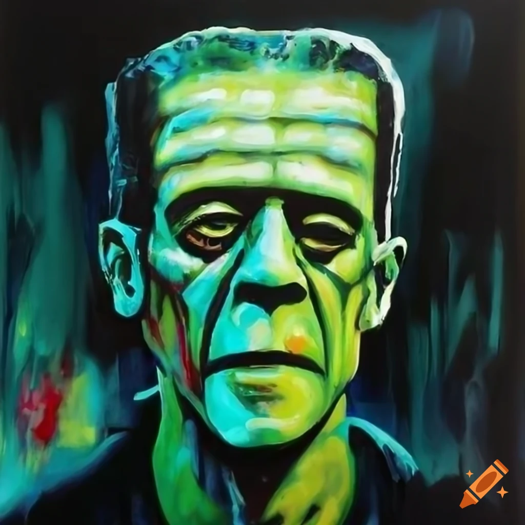 Abstract painting of frankenstein