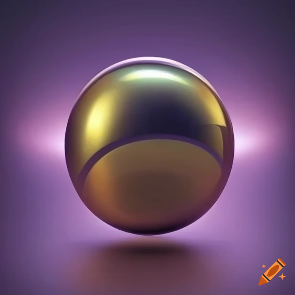 Glowing golden sphere with beautiful reflections