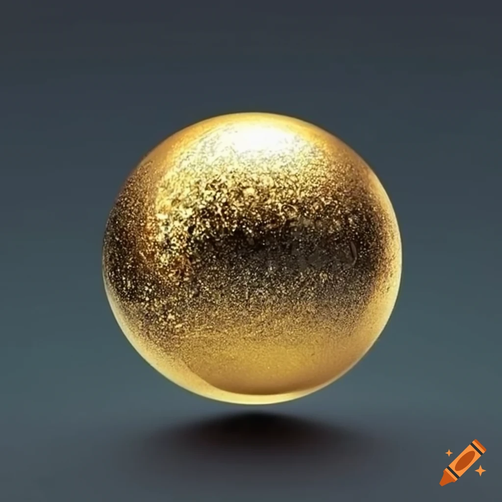 Glowing golden sphere with beautiful reflections on Craiyon