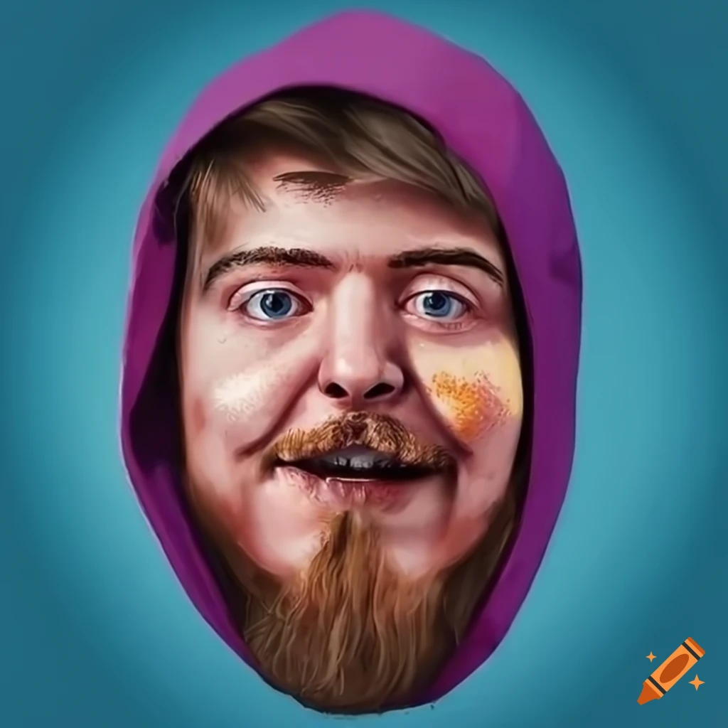 Portrait painting of mrbeast on Craiyon