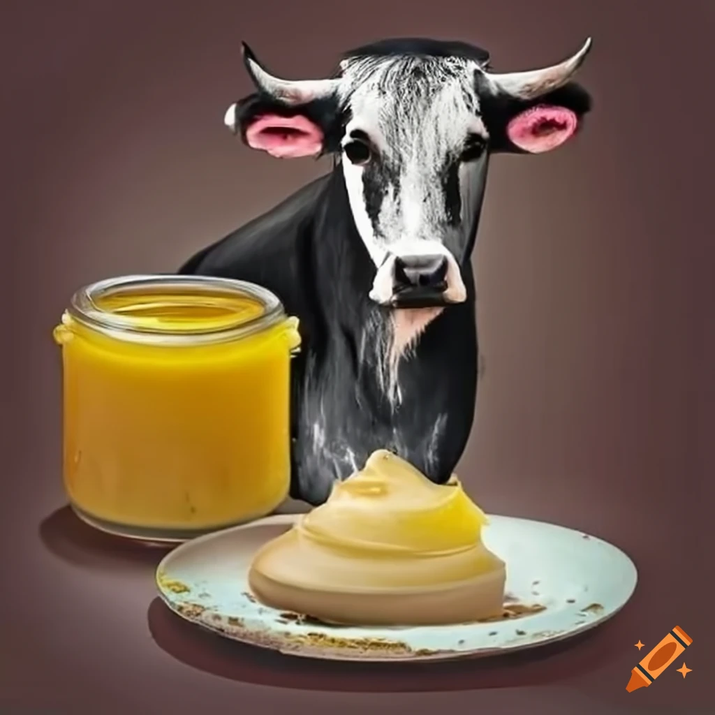 Cow making ghee