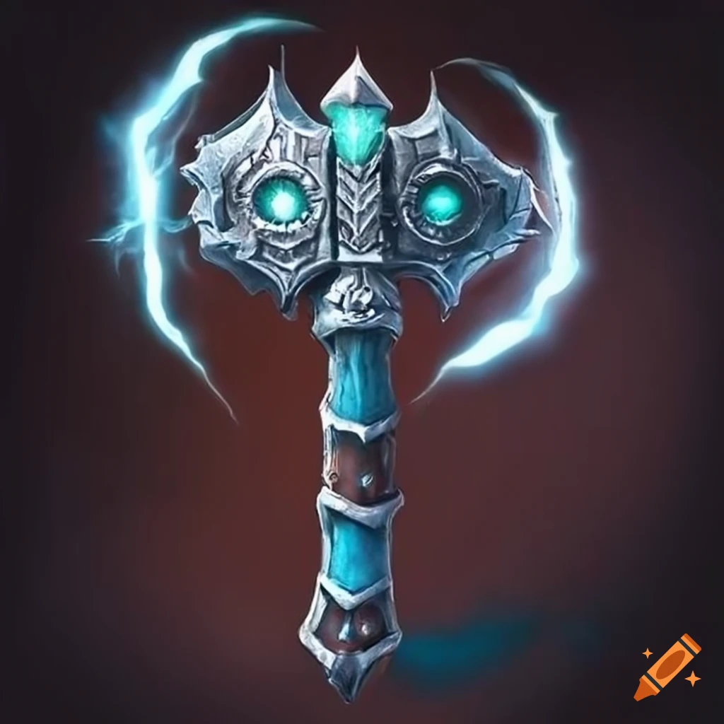 Silver metal hammer struck by lightning