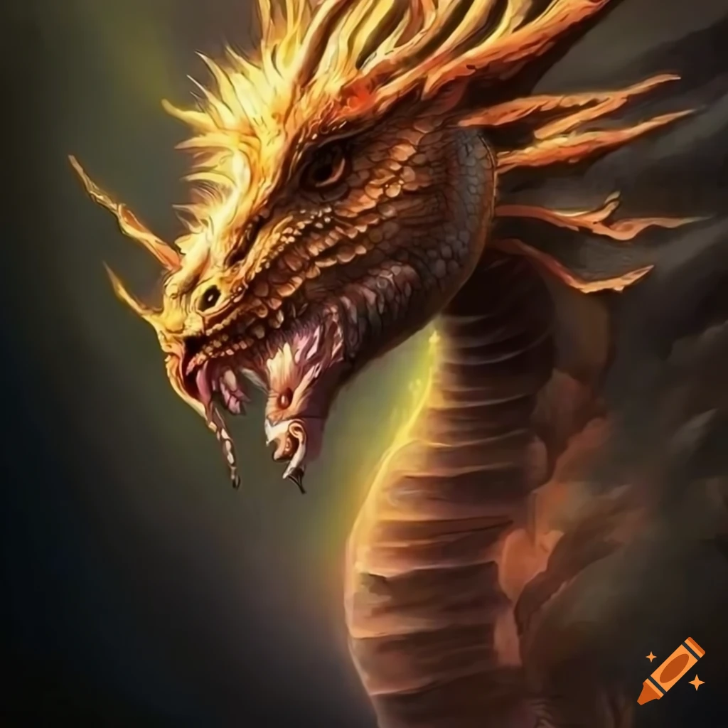 Illustration of a majestic american dragon