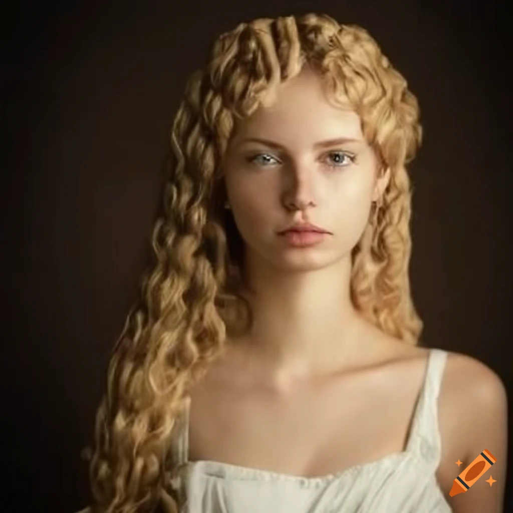 Portrait of a blonde woman from ancient rome