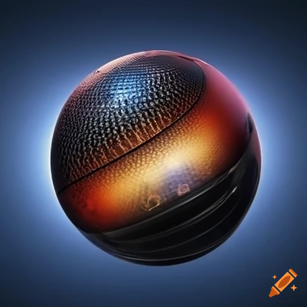 Alien metal sphere on a white background