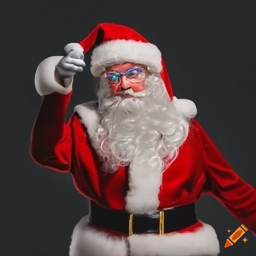 Santa claus demonstrating pulsed laser deposition on Craiyon