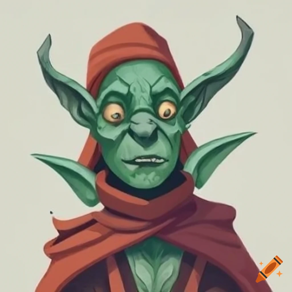 Pencil drawing of a goblin sorcerer